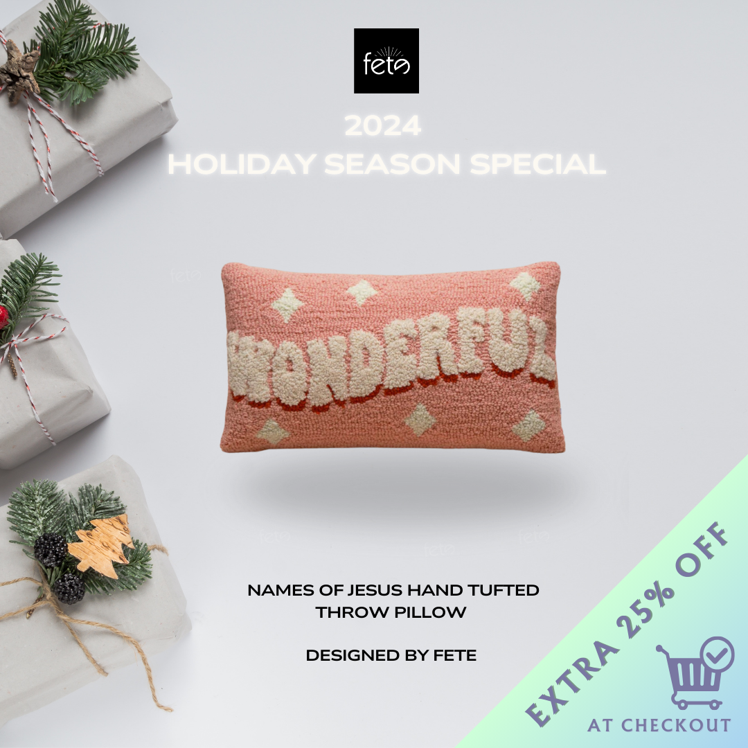 Names of Jesus Hand Tufted Throw Pillow-Wonderful – Fete